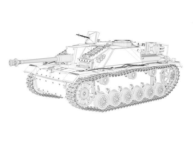 stug iii - ausfg - early production 3D Model in Tank 3DExport