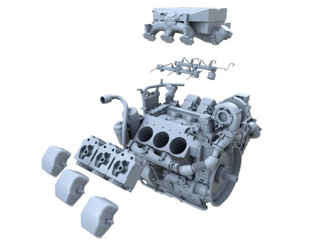 truck diesel engine 3D Model in Parts of auto 3DExport