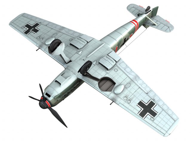 messerschmitt - bf-109 e - red 1 3D Model in Fighter 3DExport