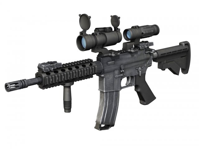 colt m4a1 sopmod aimpoint 3D Model in Assault Rifles 3DExport