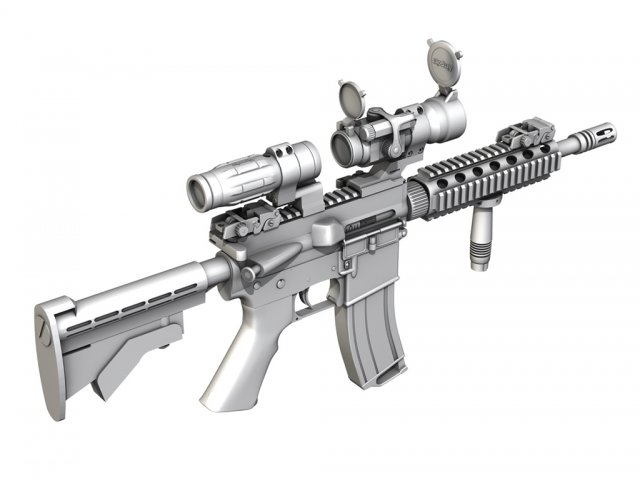 colt m4a1 sopmod aimpoint 3D Model in Assault Rifles 3DExport