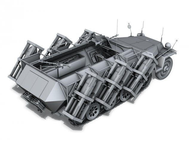 sdkfz 251 ausf c walking stuka 3D Model in Tank 3DExport