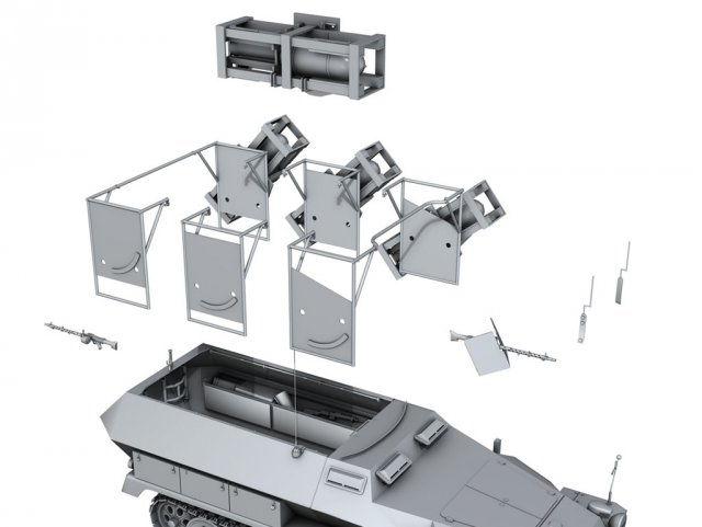 sdkfz 251 ausf c walking stuka 3D Model in Tank 3DExport