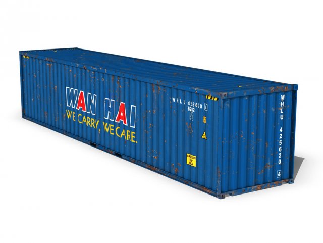 40ft shipping container wan hai 3D Model in Shipping Containers 3DExport