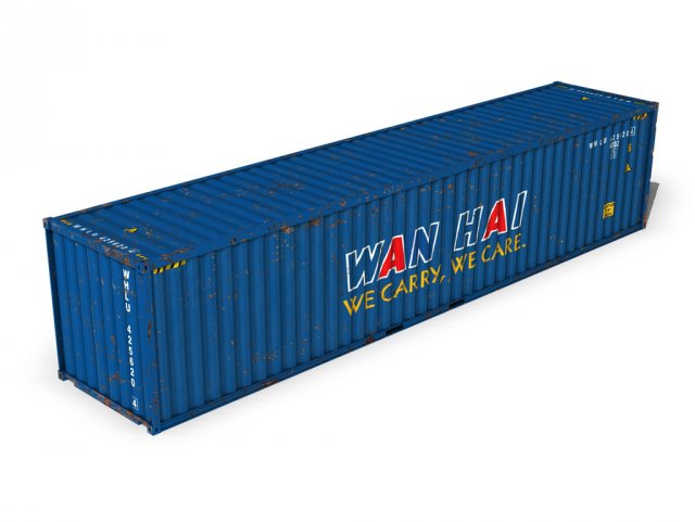 40ft shipping container wan hai 3D Model in Shipping Containers 3DExport