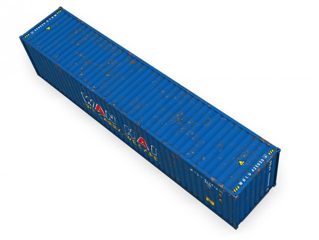 40ft shipping container wan hai 3D Model in Shipping Containers 3DExport