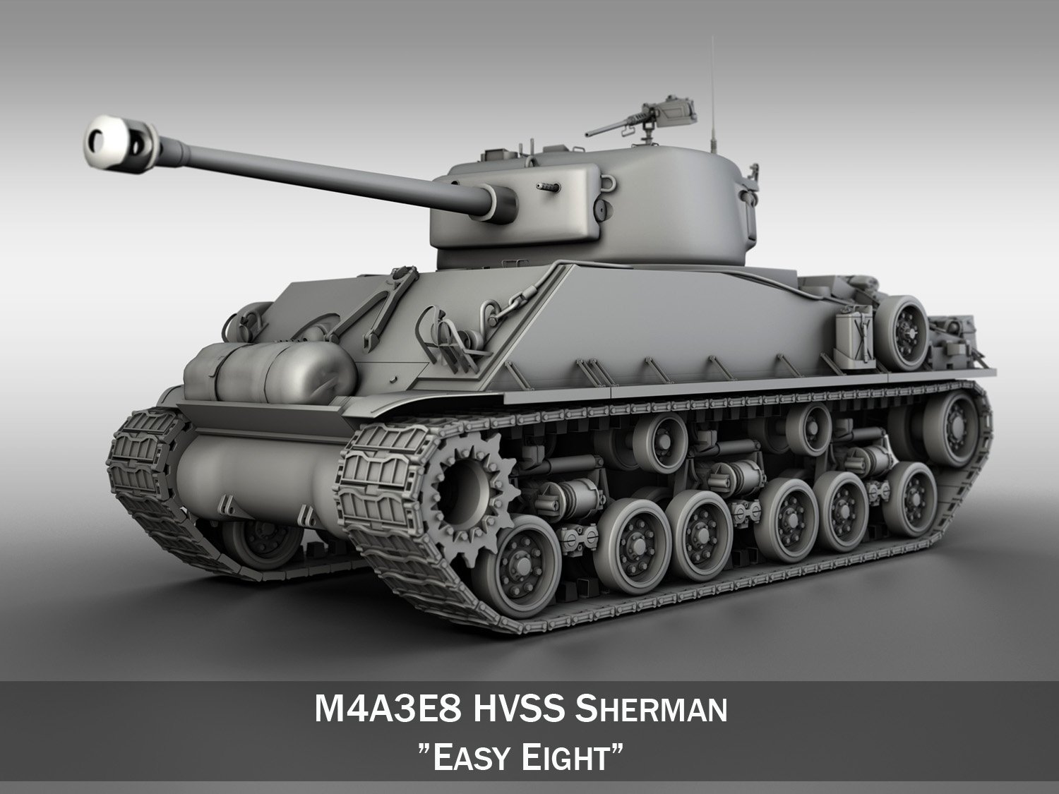 M4A3E8 Sherman Easy Eight 3D Model in Tank 3DExport