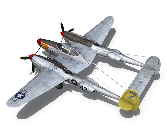 lockheed p38j lightning beautiful bitch 3D Model in Fighter 3DExport