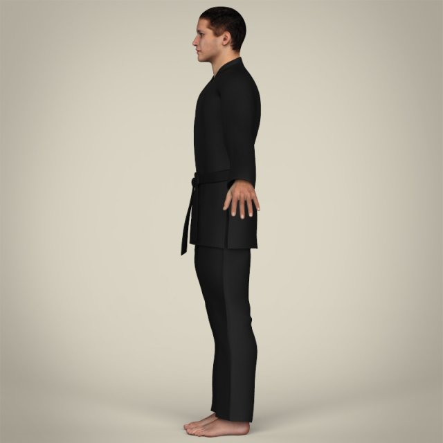 realistic male karate master 3D Model in Man 3DExport