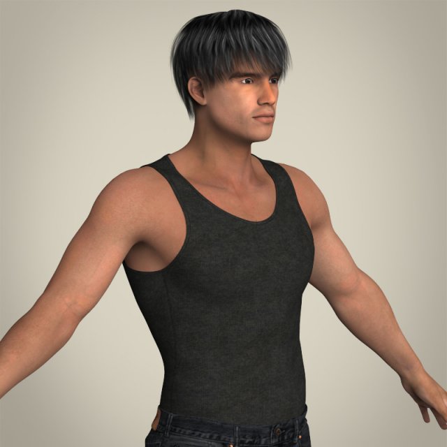 realistic muscular handsome guy 3D Model in Man 3DExport