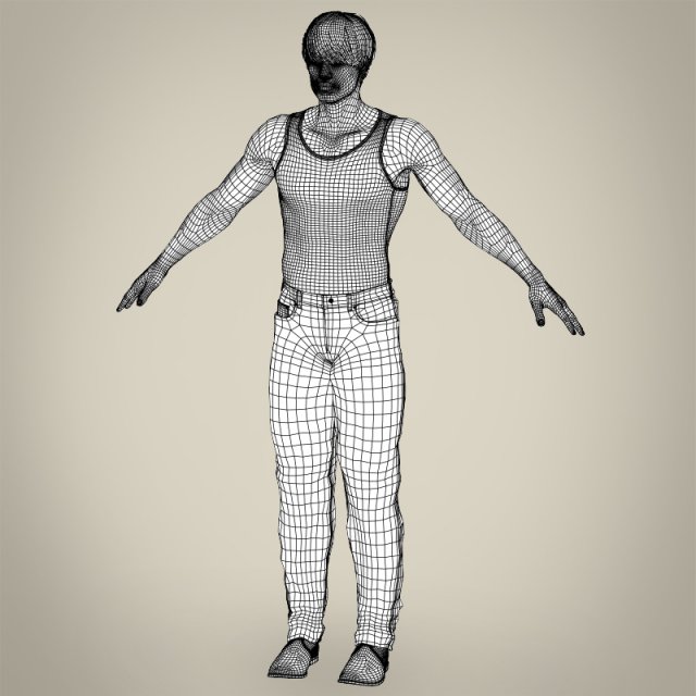 realistic muscular handsome guy 3D Model in Man 3DExport