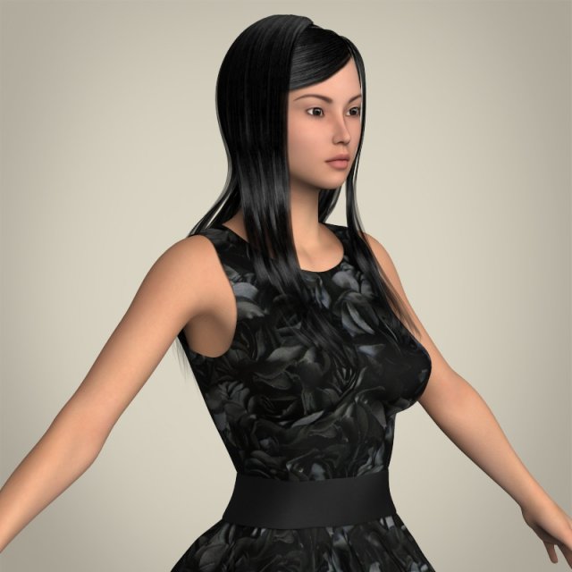 realistic cutey girl 3D Model in Woman 3DExport