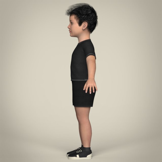 realistic little boy 3D Model in Child 3DExport
