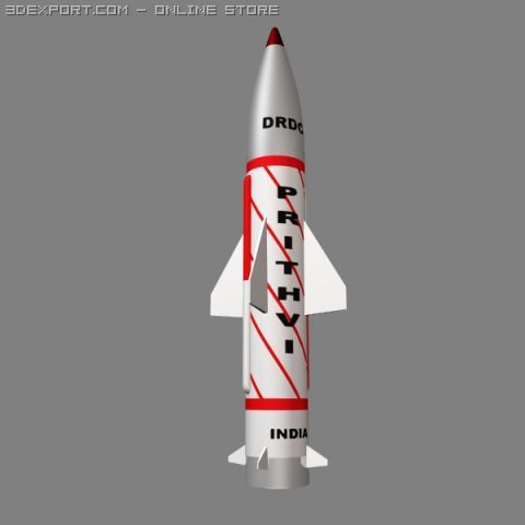 drdo prithvi 3D Model in Projectiles 3DExport
