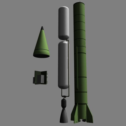 dprk nodonga mrbm missile Model 3D in Proyektil 3DExport