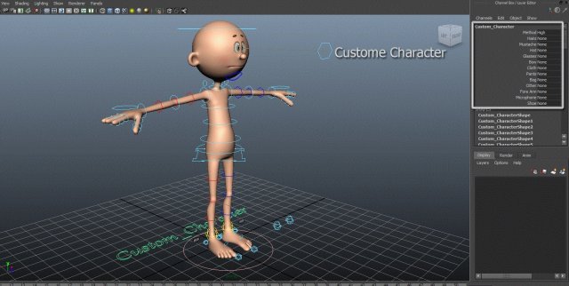 chara 3D Model in Cartoon 3DExport