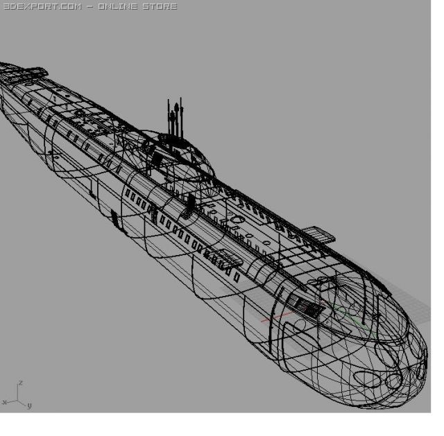 soviet victor class submarine 3D Model in Unmanned 3DExport