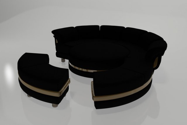 Round shaped sofa 3D Model in Sofa 3DExport