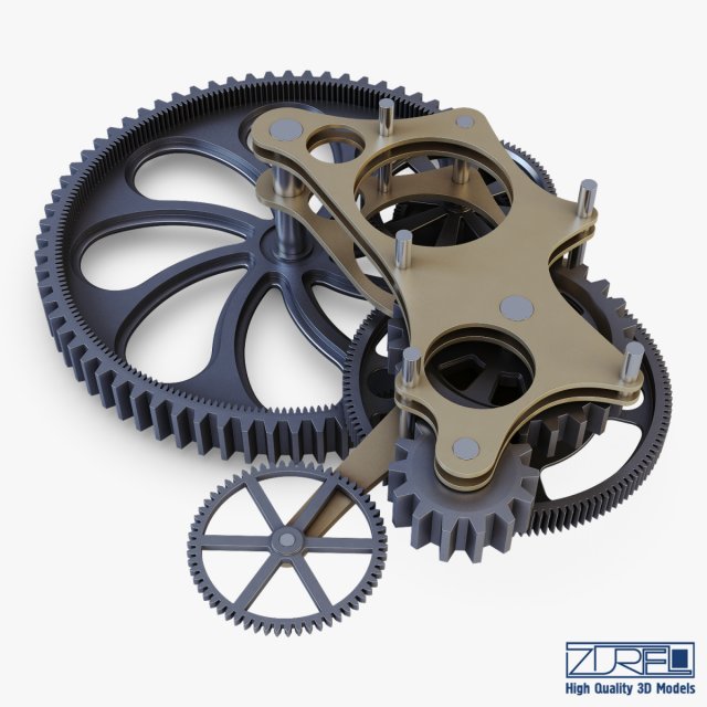 gear mechanism v 7 3D Model in Parts 3DExport