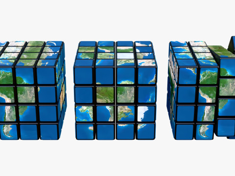 Carte du monde Rubiks Cube M1 Modèle 3D in Jouets 620606 | 3DExport