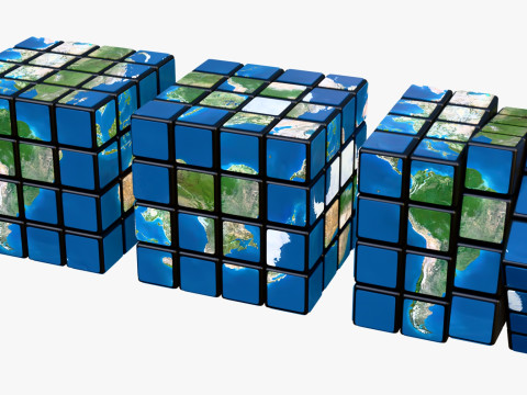 Mapa Mundial del Cubo de Rubik M1 Modelo 3D in Juguetes 620606 | 3DExport