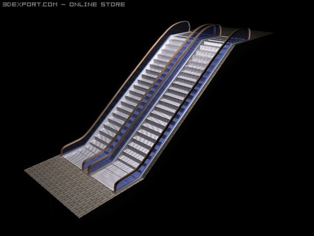 animations of eskalator 3D Models in Architectural Interiors 3DExport