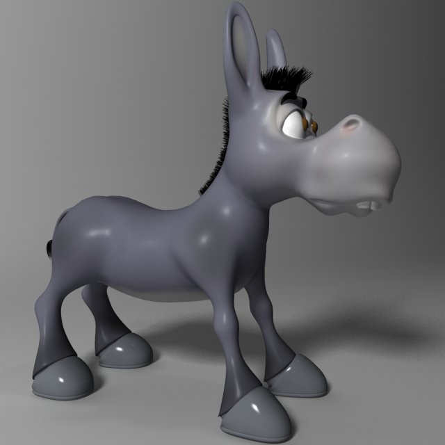 cartoon donkey rigged 3D Model in Cartoon 3DExport