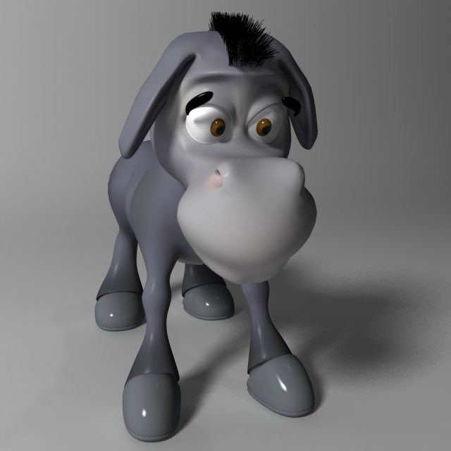 cartoon donkey rigged 3D Model in Cartoon 3DExport