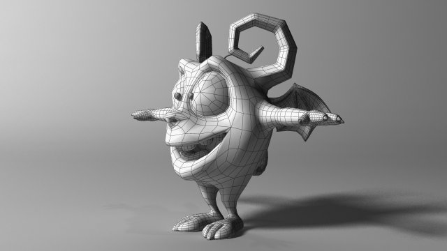 Cartoon Red Monster Rigged 3D Model in Monster 3DExport