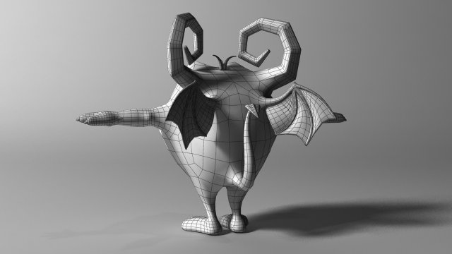 Cartoon Red Monster Rigged 3D Model in Monster 3DExport