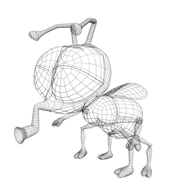 cartoon fly rigged 3D Model in Insects 3DExport