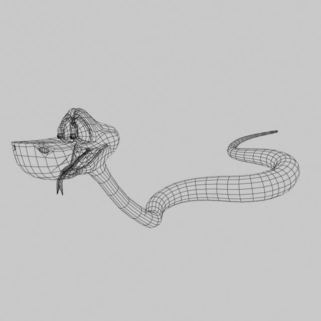 cartoon snake rigged 3D Model in Reptile 3DExport
