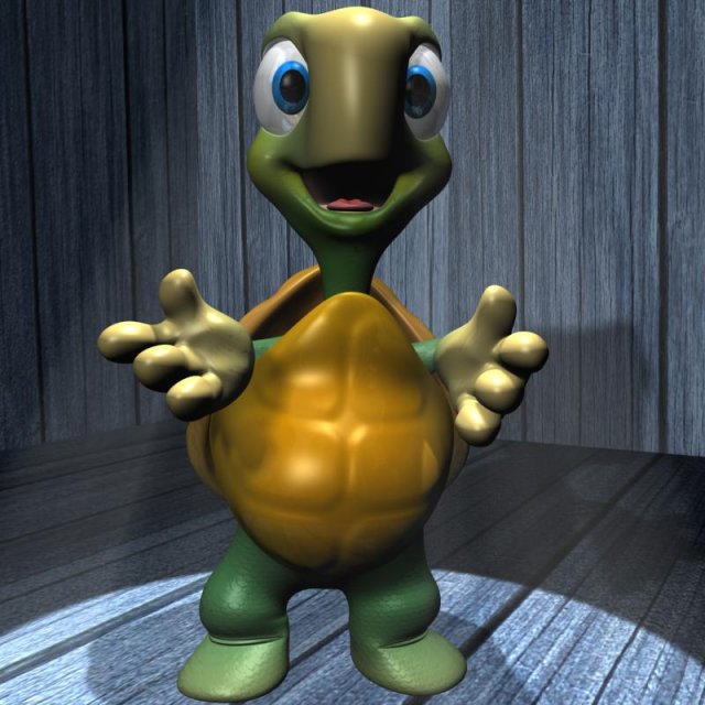Cartoon turtle rigged 3D Model in Turtle 3DExport