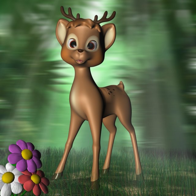 cartoon deer rigged 3D Model in Deer 3DExport