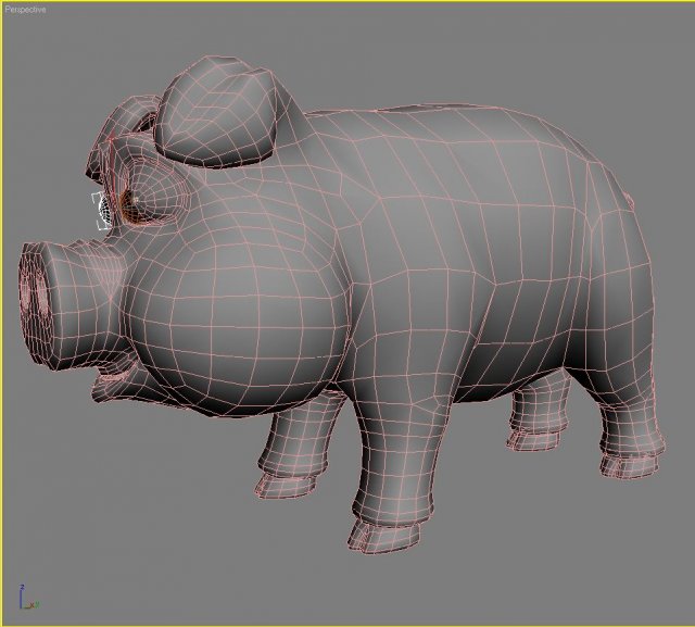 cartoon pig rigged 3D Model in Pig 3DExport