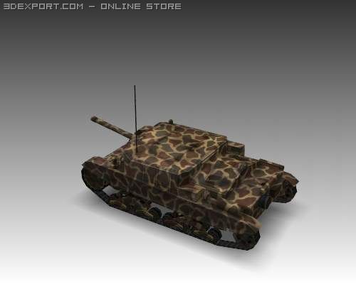 ww2 semovente 10525 italian tank destroyer 3D Model in Unmanned 3DExport