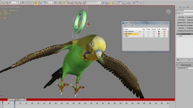 bird wing rig 3D Model in Bird 3DExport