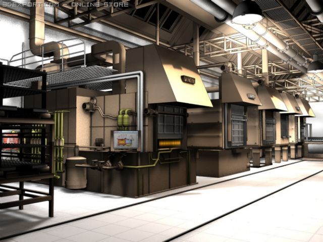 furnace 3D Model in Parts 3DExport