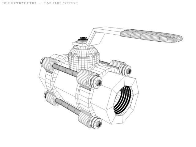 ball valve 3D Model in Parts 3DExport