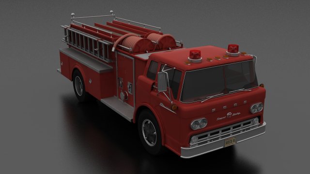 c-series c-800 firetruck unmarked 1958 3D Model in Truck 3DExport