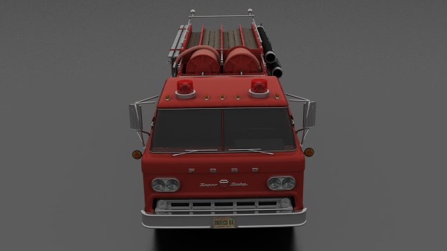 c-series c-800 firetruck unmarked 1958 3D Model in Truck 3DExport