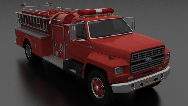 F-series f-800 firetruck unmarked 1985 3D Model in Truck 3DExport