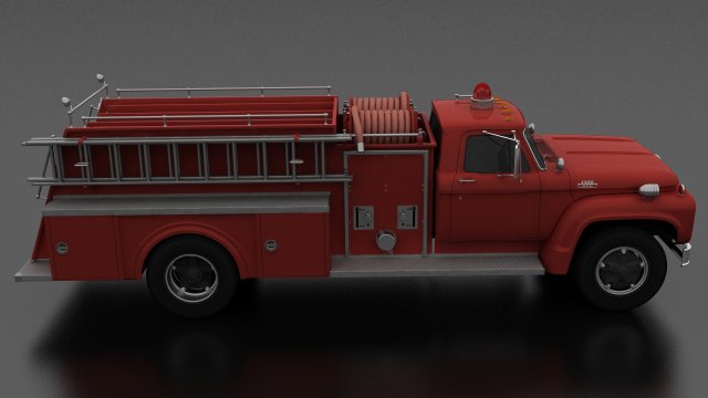 F-Series F-800 FireTruck Unmarked 1964 3D Model in Truck 3DExport