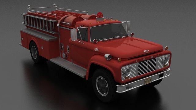 F-Series F-800 FireTruck Unmarked 1964 3D Model in Truck 3DExport