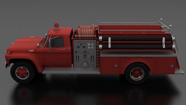 F-Series F-700 FireTruck Unmarked 1965 3D Model in Truck 3DExport