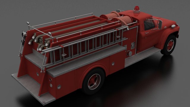 F-Series F-700 FireTruck Unmarked 1965 3D Model in Truck 3DExport