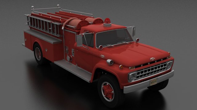 F-Series F-700 FireTruck Unmarked 1965 3D Model in Truck 3DExport