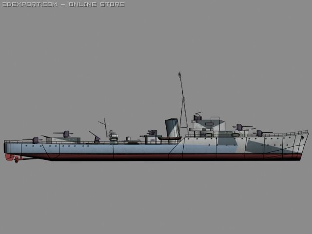 HMS Onslow battleship 3D Model in Battleship 3DExport