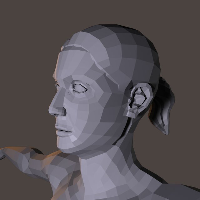 low poly base model female 3D-Modell in Frau 3DExport