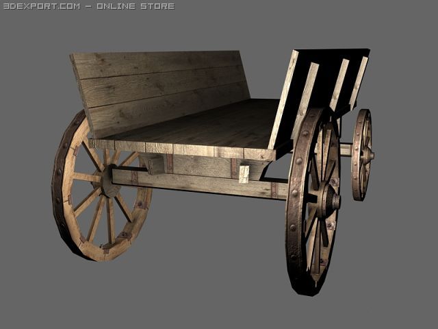 medieval wagon 3D Model in Cart 3DExport